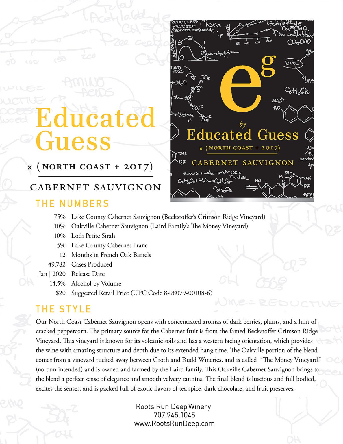 Educated Guess Cabernet Sauvignon - 2017 North Coast - Roots Run Deep ...
